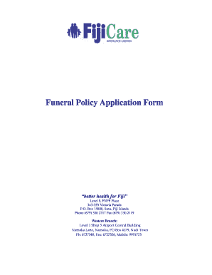 Fillable Online Funeral Policy Application Form - bHFCb Fax Email Print ...