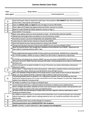 Fillable Online thesmartbuilder Contract Review Cover Sheet ...