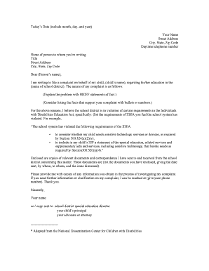 Fillable Online Sample Letters: How to Communicate During Dispute ...