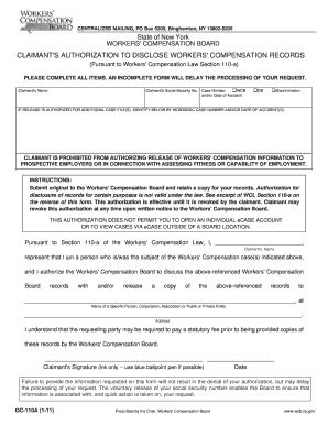 Fillable Online New York Workers Compensation Release Form - Verified ...