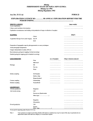 Fillable Online mra gov FORM 22a Bi-annual Exploration Reportdoc - mra ...