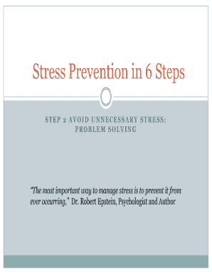 Fillable Online Stress Prevention in 6 Steps Fax Email Print - pdfFiller