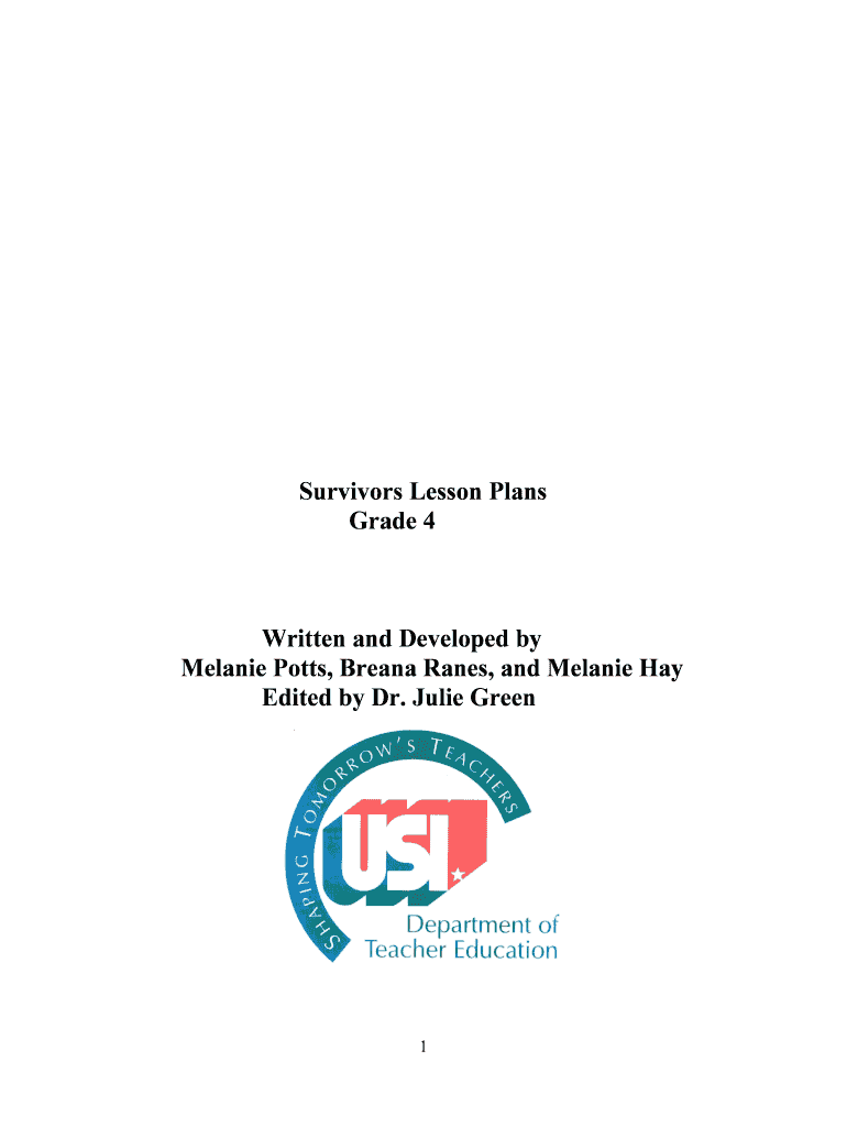Fillable Online Survivors Lesson Plans Fax Email Print - pdfFiller