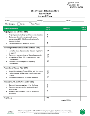 Fillable Online Natural-fiber-score-sheet - San Patricio Texas AgriLife ...