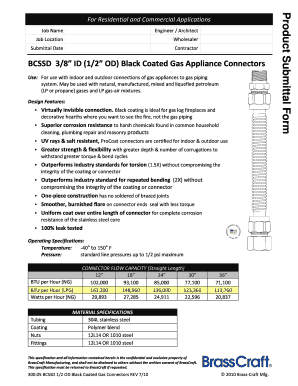 Fillable Online 300.05 BCSSD 12 OD Black Coated Gas Connectors REV 710 ...