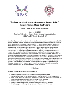 Fillable Online r-pas The Rorschach Performance Assessment System R ...