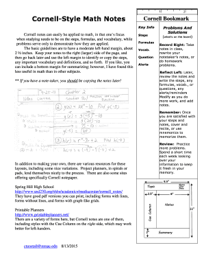 Fillable Online Cornell-Style Math Notes Fax Email Print - pdfFiller
