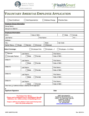 Fillable Online VOLUNTARY AMERITAS EMPLOYEE APPLICATION Fax Email Print - pdfFiller