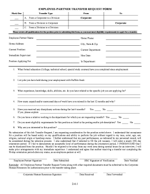 Fillable Online Employee Transfer Request Form2 - Buffalo Rock Fax Email Print - pdfFiller