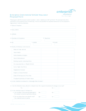 Fillable Online enterprisegroup net Commercial vehicle insurance ...