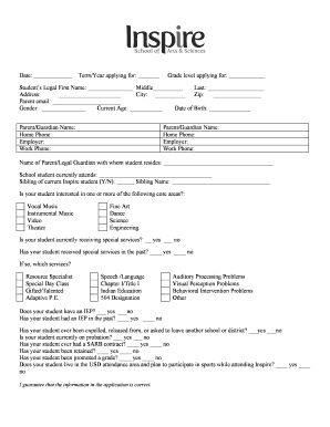 Fillable Online inspirecusd A printable application form - Inspire ...