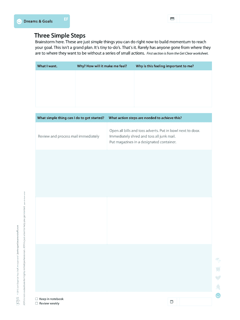 Fillable Online Three Simple Steps - Momentum for Organizing Notebook ...