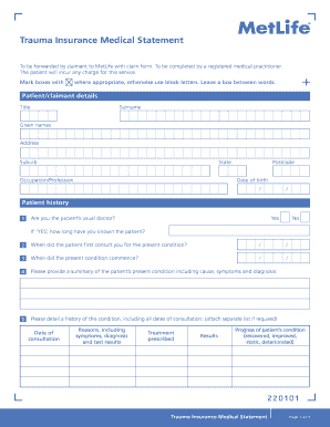 Fillable Online Death Claim Form - MetLife Australia Fax Email Print ...
