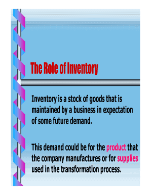Fillable Online The Role of Inventory Fax Email Print - pdfFiller