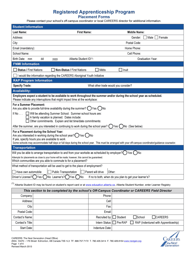 RAP Application Form - Summer School - Fill and Sign Printable Template ...