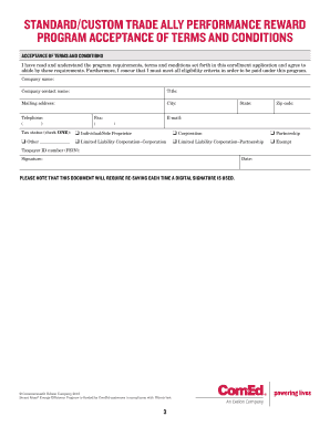 Fillable Online STANDARDCUSTOM TRADE ALLY PERFORMANCE REWARD PROGRAM ...