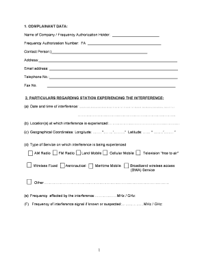 Fillable Online ntrc Interference complaint form Fax Email Print ...