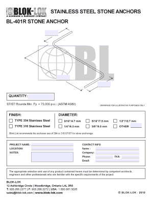 Fillable Online BL-b401b-bRb - Blok-Lok Fax Email Print - pdfFiller