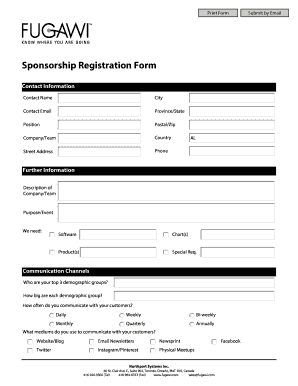 Fillable Online Sponsorship Registration FormContact Information ...