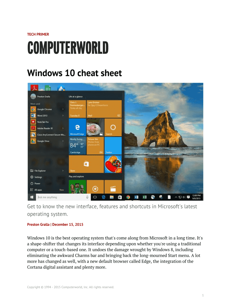 Fillable Online core0 staticworld Windows 10 cheat sheet - bcore0bbstaticworldbbnetb Fax Email ...