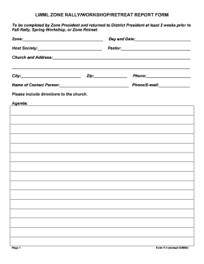 Fillable Online LWML ZONE RALLYWORKSHOPRETREAT REPORT FORM - oklwmlorg ...