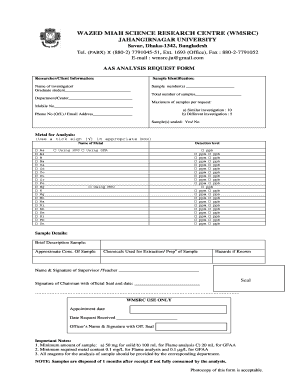 Fillable Online Sample analysis request formdocx Fax Email Print ...