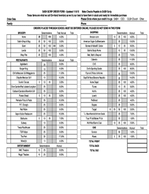 Fillable Online SASH SCRIP ORDER FORM - Updated 11815 Make Checks Fax ...