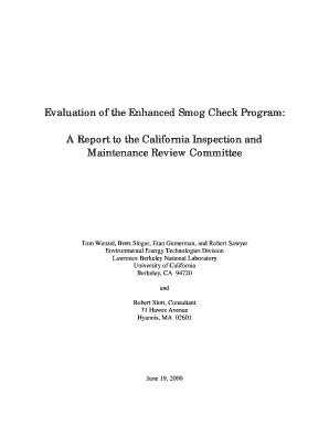 Fillable Online Evaluation of the Enhanced Smog Check Program A Report ...