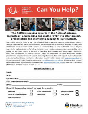 Fillable Online asms sa edu Can You Help - Australian Science and ...