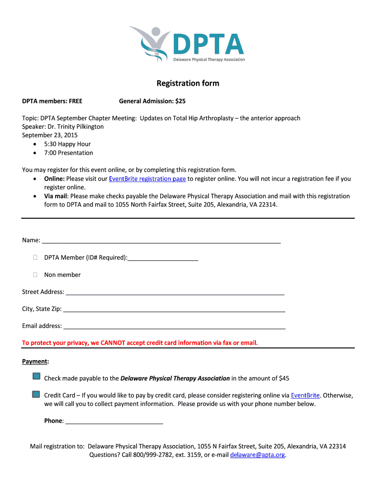 Fillable Online DPTA members FREE General Admission 25 Fax Email Print ...