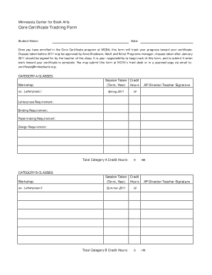 Fillable Online Core Certificate Tracking Form Fax Email Print - pdfFiller