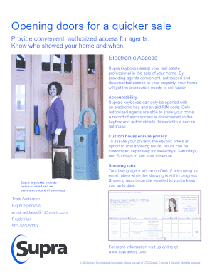 Fillable Online Opening doors for a quicker sale - Supra Real Estate ...