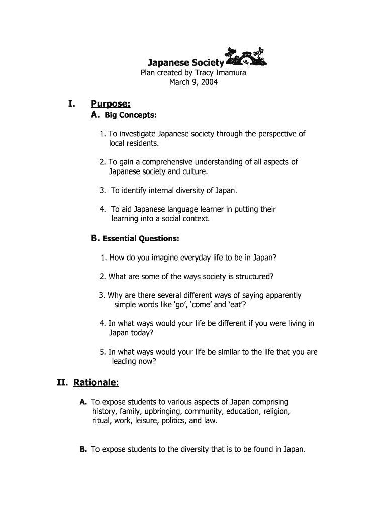 Fillable Online Japanese Society Purpose A Big Concepts Fax Email Print ...