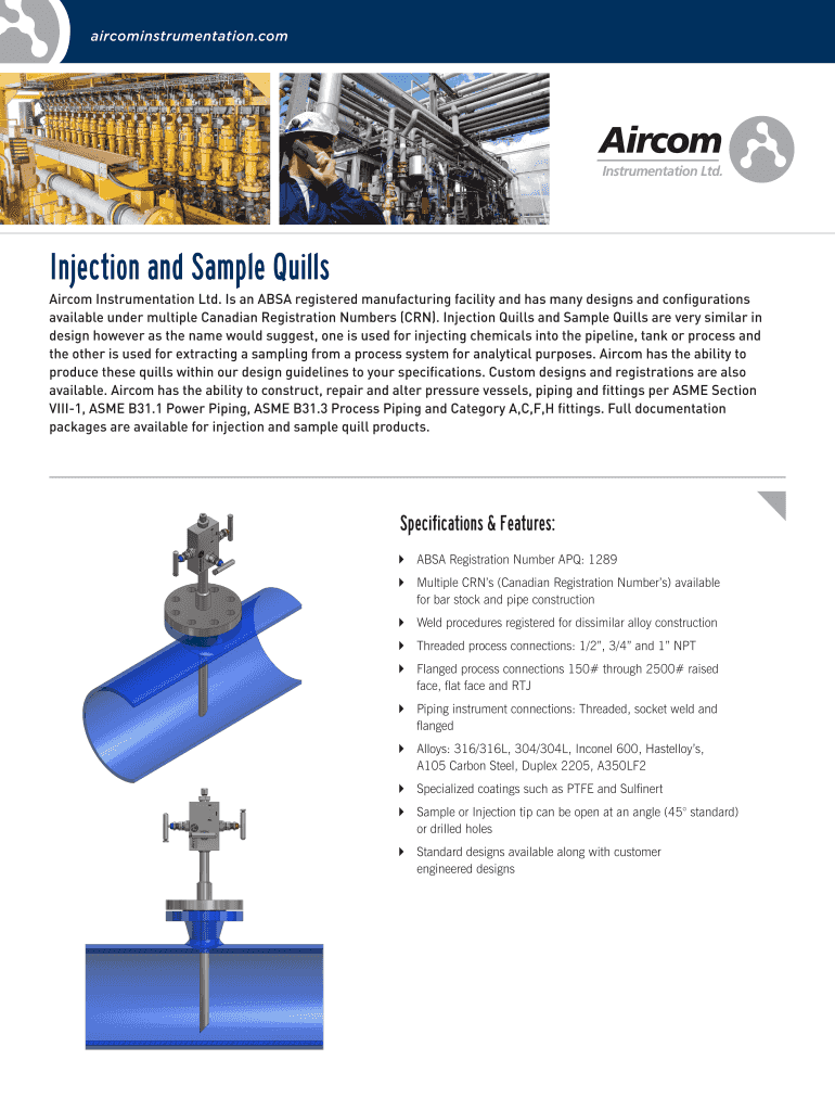 Fillable Online Injection and Sample Quills Fax Email Print - pdfFiller