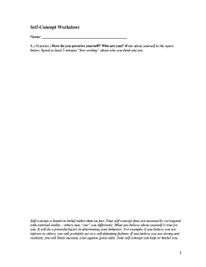 Fillable Online Self-Concept Worksheet - bjsmillerdesignbbcomb Fax ...