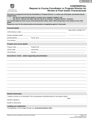 Fillable Online SAS FORMS TEMPLATE - UniSA Internal - University of ...