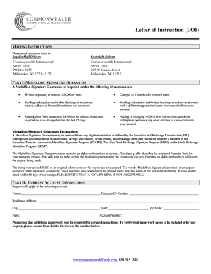 Fillable Online Letter of Instruction (LOI) Fax Email Print - pdfFiller