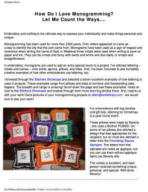 Fillable Online Monogram Mania Fax Email Print - pdfFiller