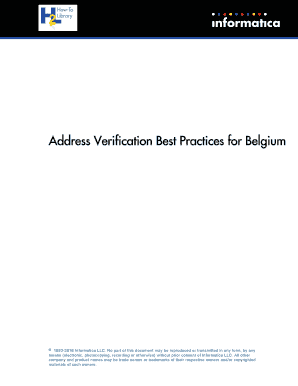 Fillable Online Address Verification Best Practices for Belgium ...