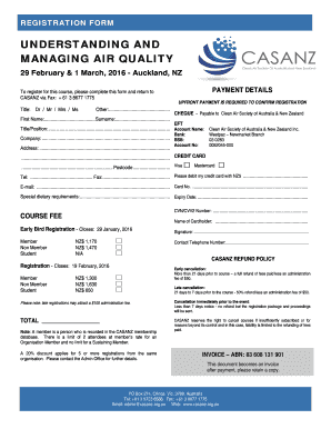 Fillable Online Understanding Air Quality Registration Form Fax Email ...