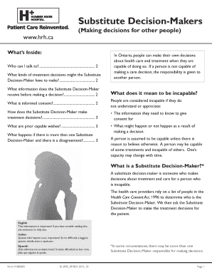 Fillable Online Substitute Decision-Makers Fax Email Print - pdfFiller
