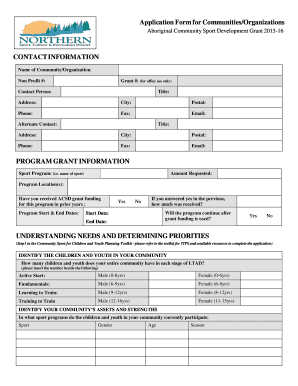 Fillable Online Application Form for CommunitiesOrganizations CONTACT ...