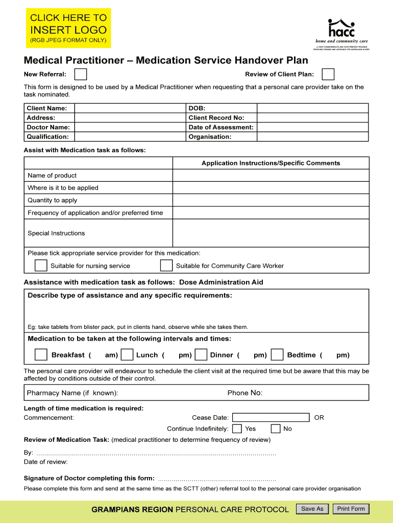 Fillable Online wimmerapcp org B - Medical Practitioner Medication ...