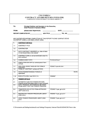 Fillable Online CSO Form 4 - syptecouk Fax Email Print - pdfFiller