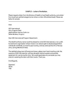 Fillable Online SAMPLE Letter of Invitation Fax Email Print - pdfFiller