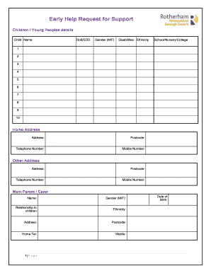 Fillable Online Early Help breferral formb Fax Email Print - pdfFiller