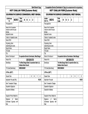 Fillable Online NEFT Challan Form - coopwborg Fax Email Print - pdfFiller