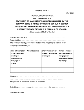Fillable Online Company Form 13 Fax Email Print - pdfFiller