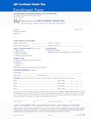 Fillable Online Enrollment Form - ABI American Bar Insurance Homepage ...