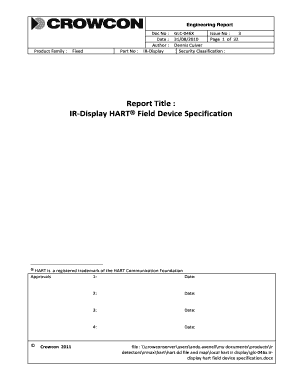 Fillable Online GLC-046X IR-Display HART Field Device Specification ...